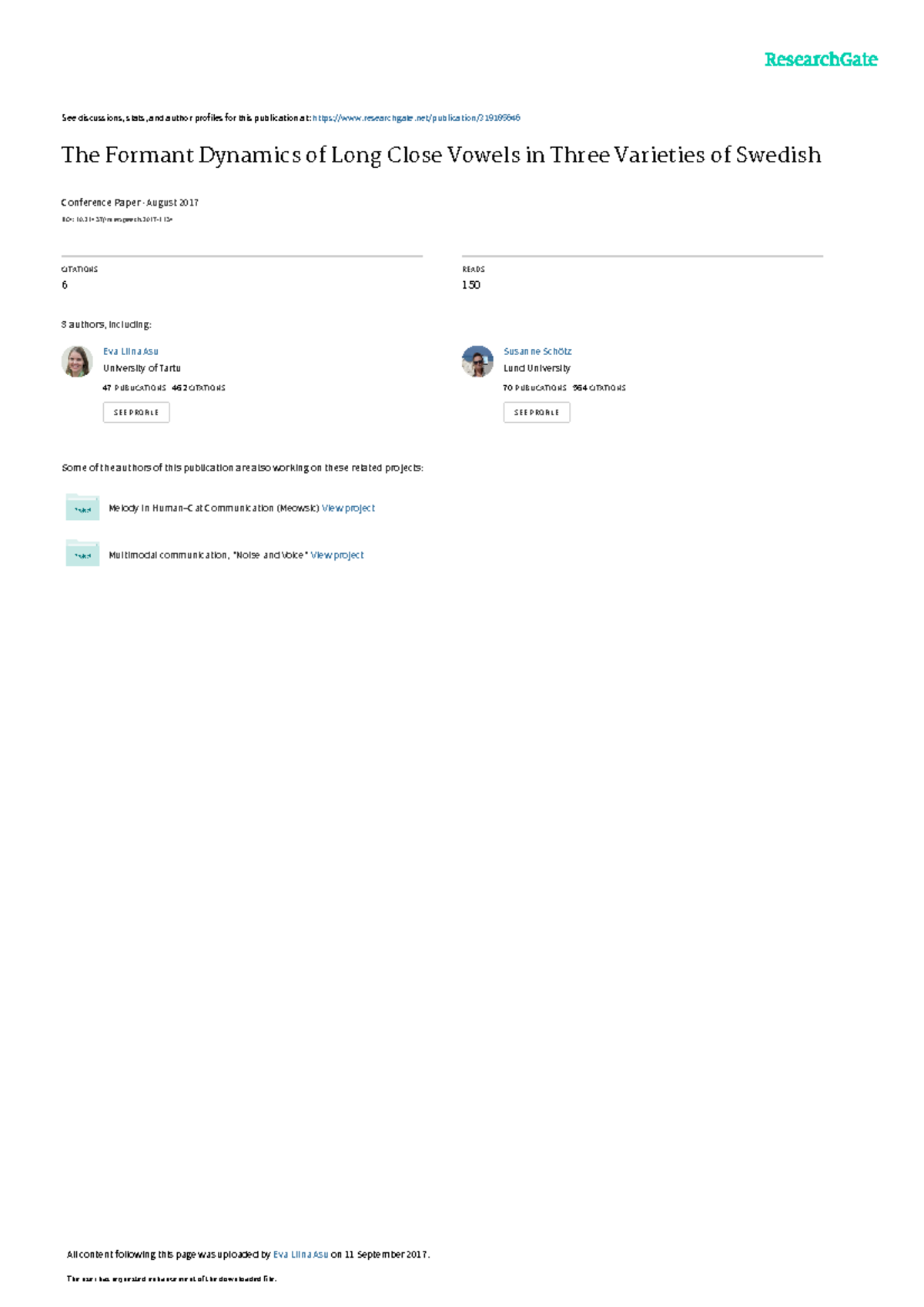 The Formant Dynamics of Long Close Vowels in Three - See discussions ...