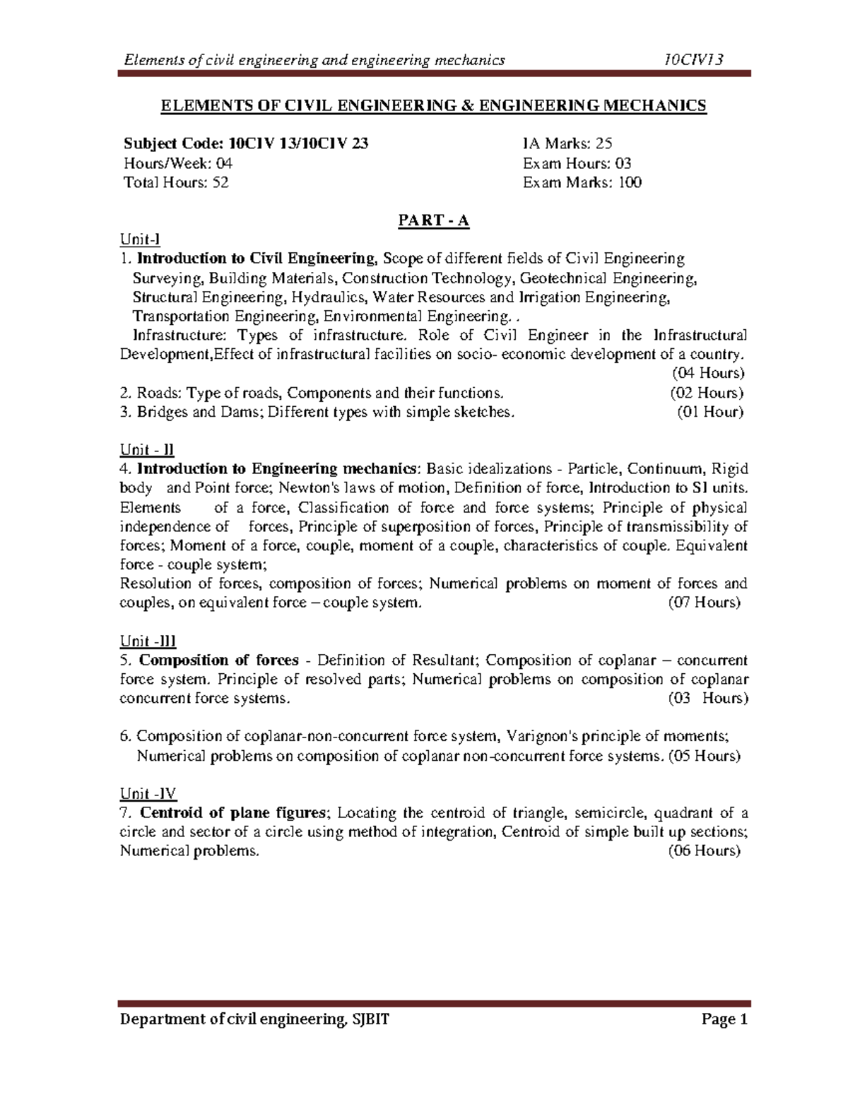 Cse-i-elements-of-civil-engg-engineering-mechanics-10civ-13-notes ...