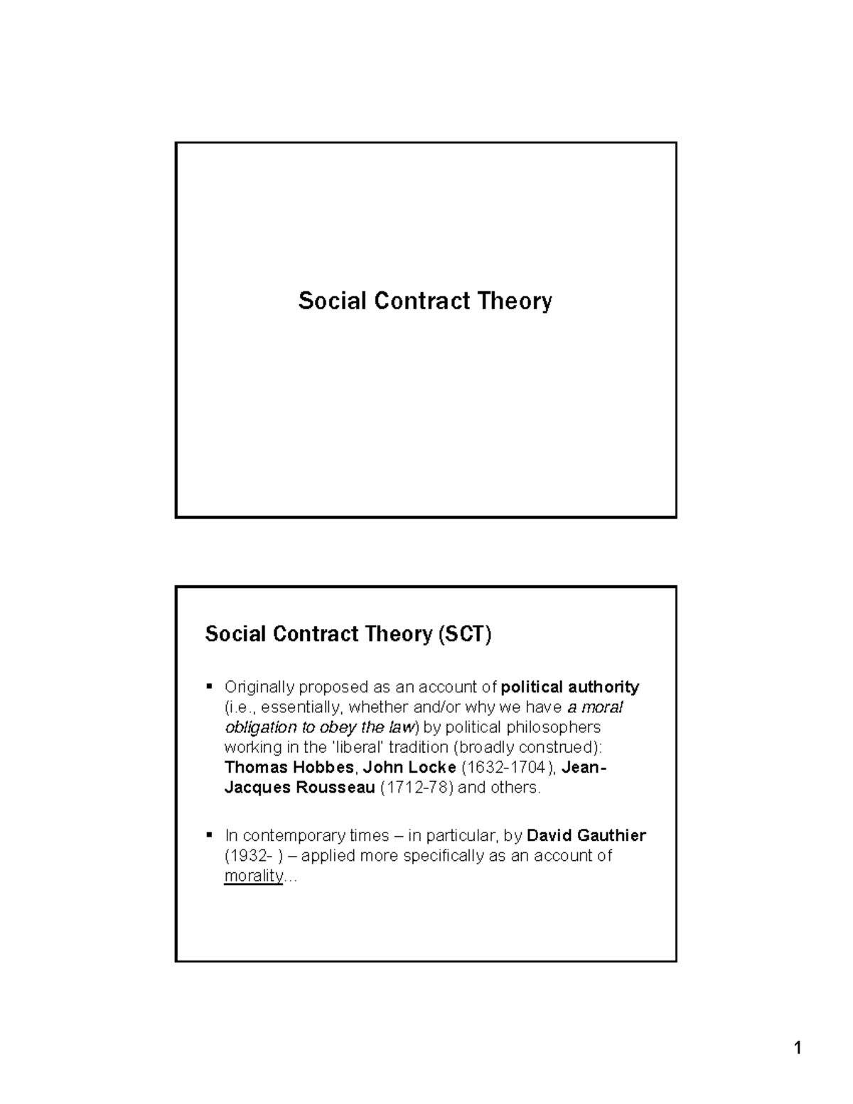 04 Social Contract Theory - Social Contract Theory Social Contract ...