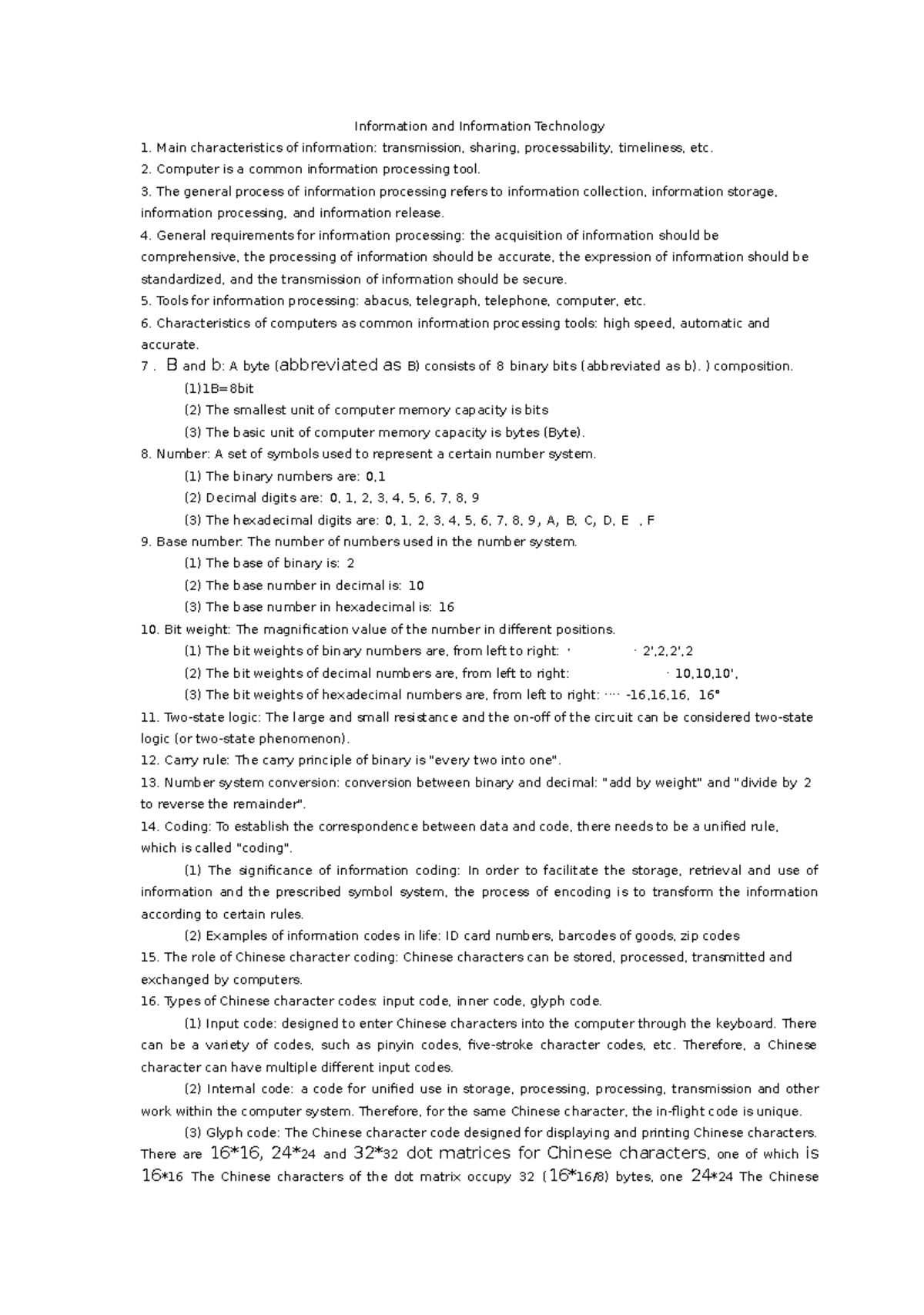 Information and Information Technology - Computer is a common information processing tool. The ...