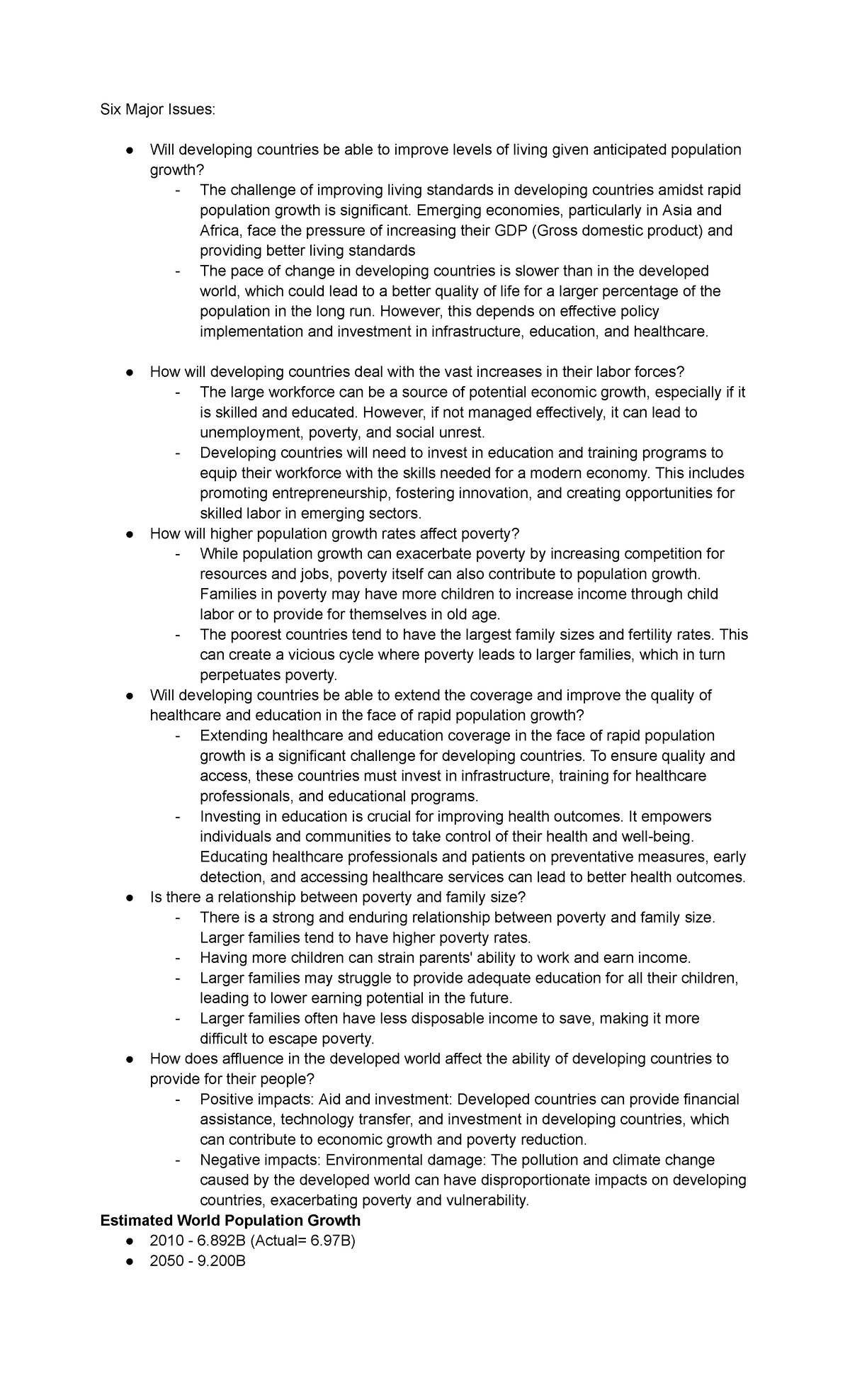 ECON 3 Chapter 6 - notes for population growth and economic development ...