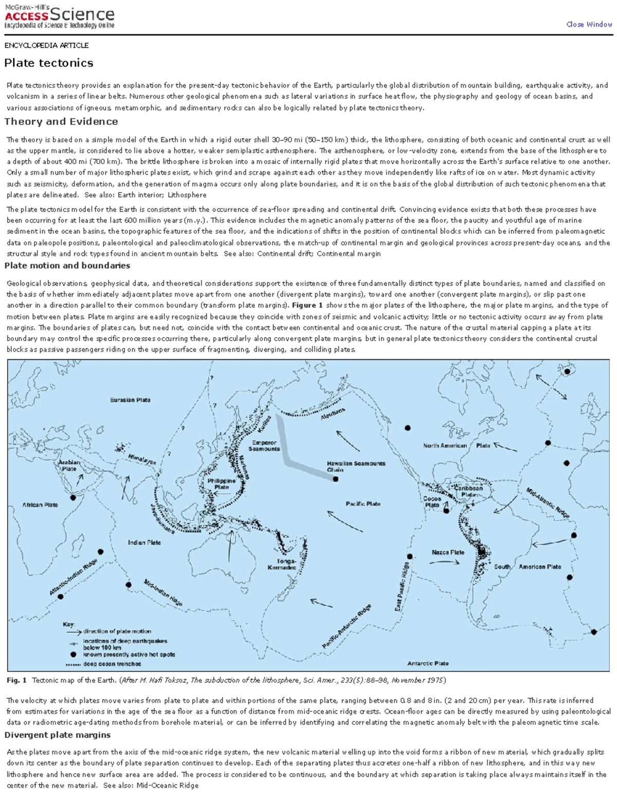 Plate Tectonics - Miscellaneous topic are available - Close Window ...