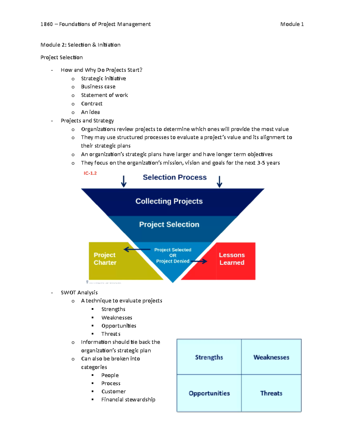 SCS 1860 - Module 2 Webinar - Module 2: Selection & Initiation Project ...