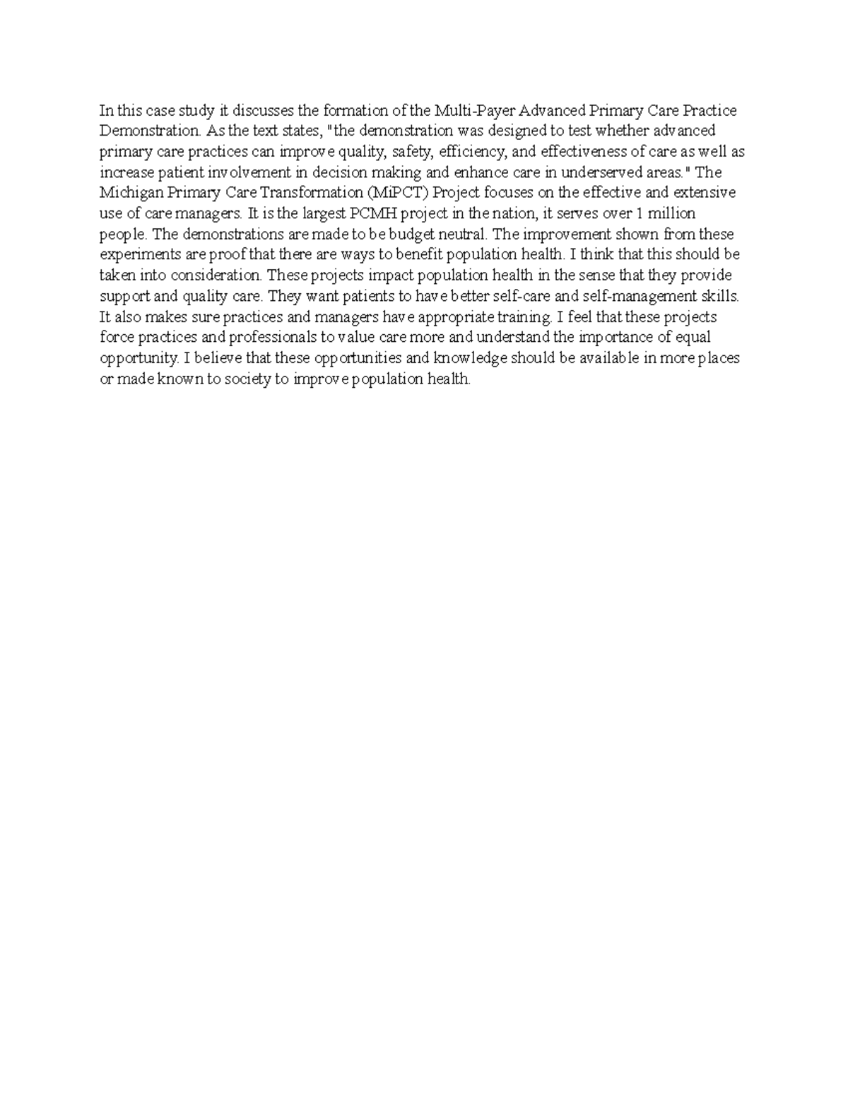 Case Study Reflection 3 - In this case study it discusses the formation ...