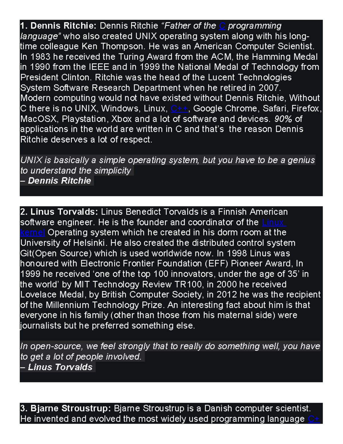 Top Prgrammers - Dennis Ritchie: Dennis Ritchie “Father of the C ...