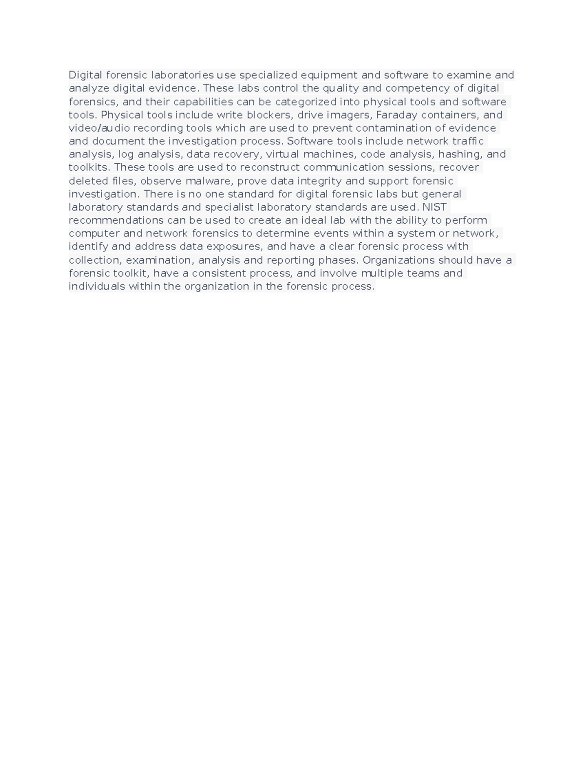 what is forensics - Digital forensic laboratories use specialized ...