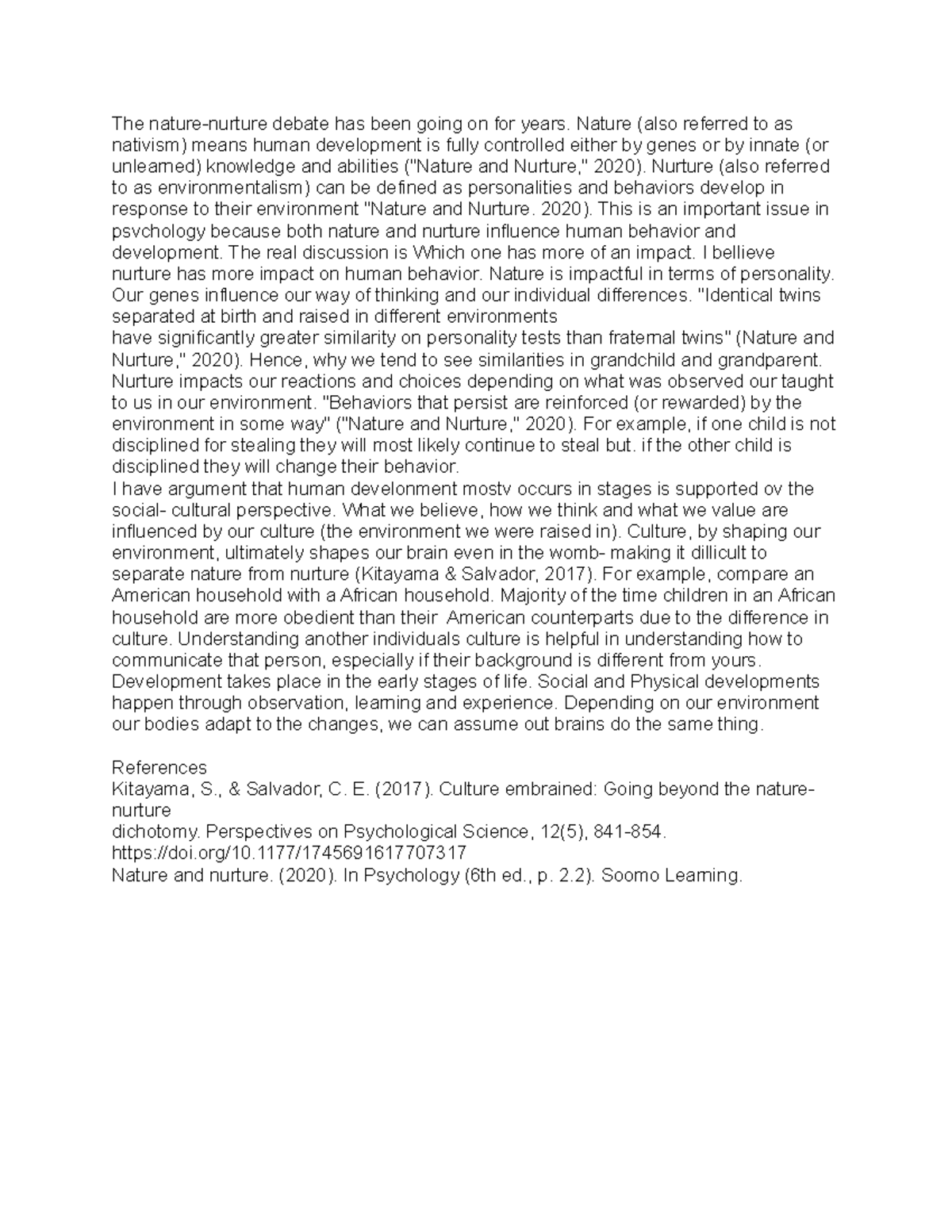 Module 4 project - The nature-nurture debate has been going on for ...