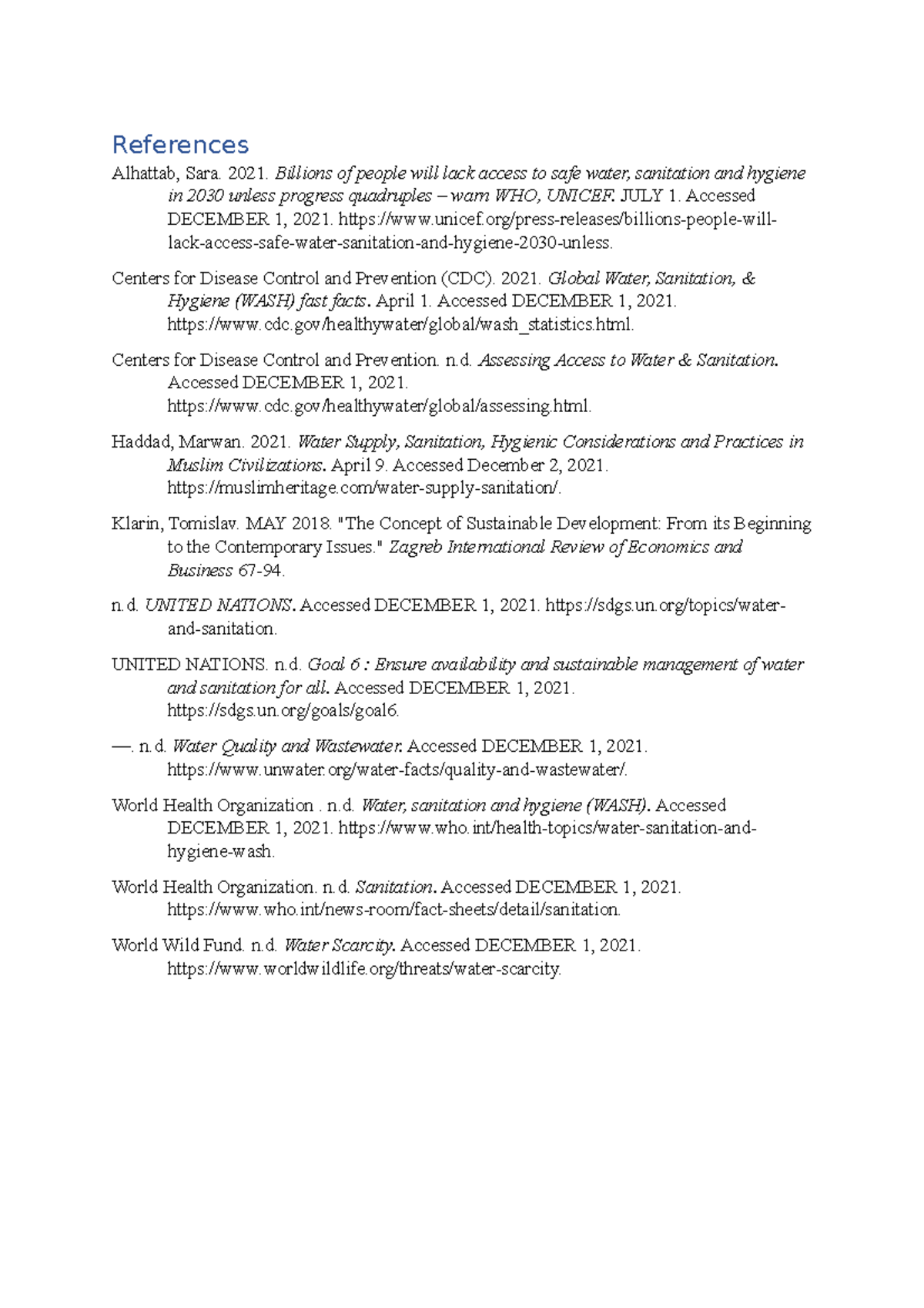 References sdg newsletter - References Alhattab, Sara. 2021. Billions ...
