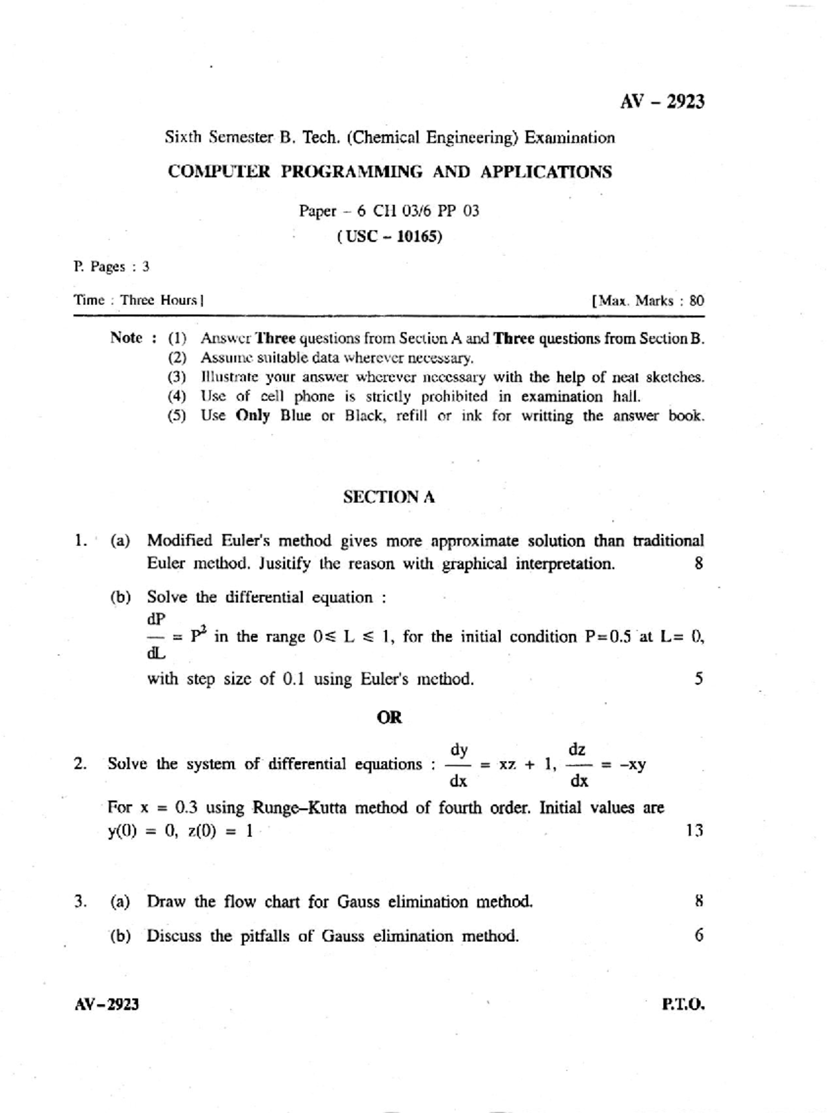 2018 AV(Winter)Chemical Engg Computer Programming n Application - Sixth ...
