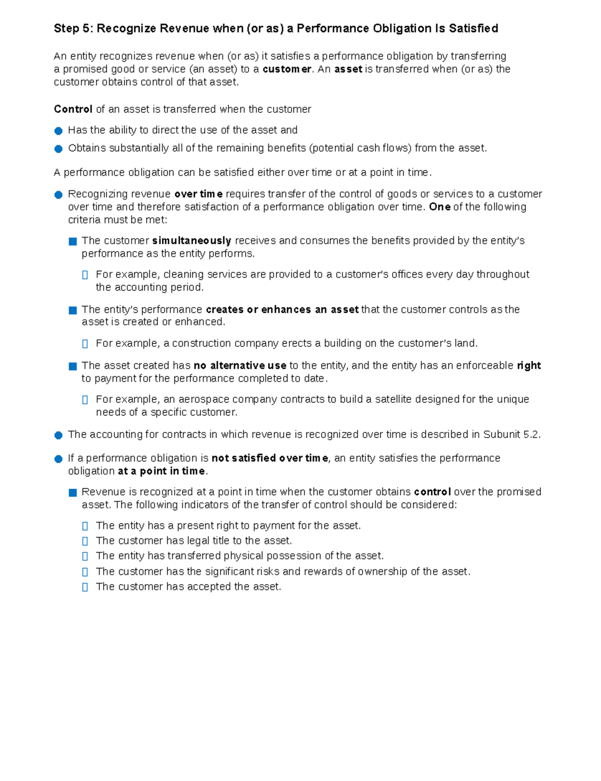 Step 5- Recognize Revenue when (or as) a Performance Obligation Is ...