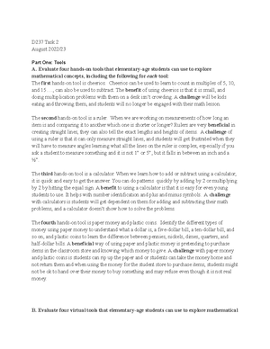 OVM1 Task 1 Math Tools - Mild to Moderate Disabilities - Math Tools A. Evaluate hands-on tools a ...