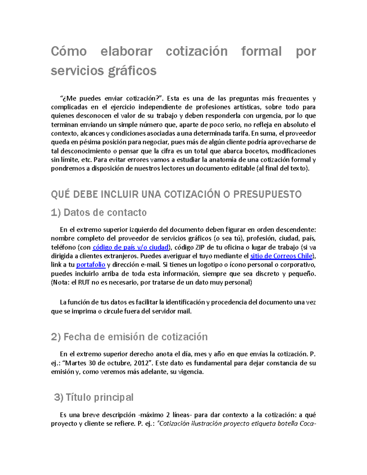 C1 M1 Cotización de servicios gráficos - Cómo elaborar cotización ...