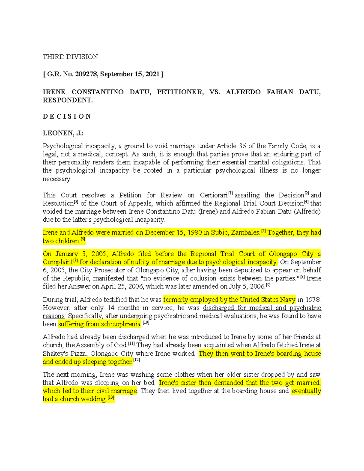 49 Datu vs. Datu full case - THIRD DIVISION [ G. No. 209278, September ...