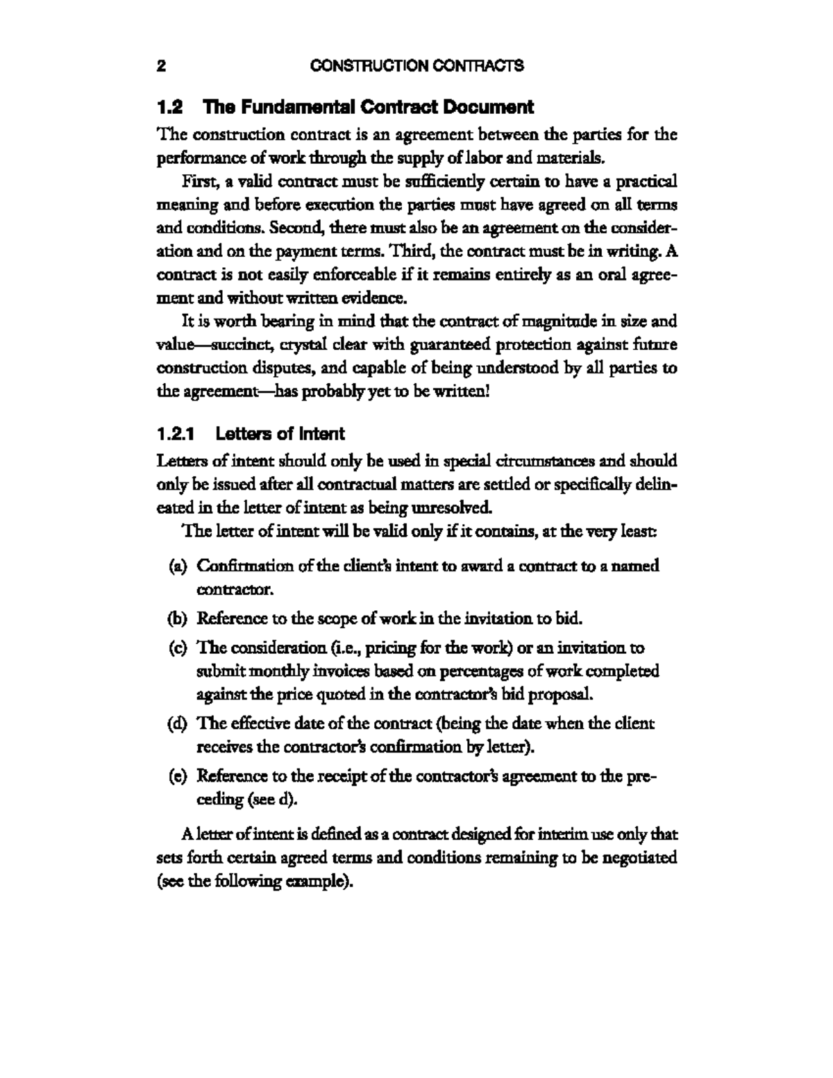 Construction Contract - First, a valid contract must be sufficiently ...