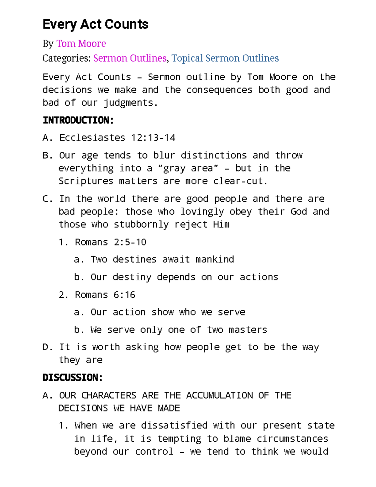 Every Act Counts - info - Every Act Counts By Tom Moore Categories ...