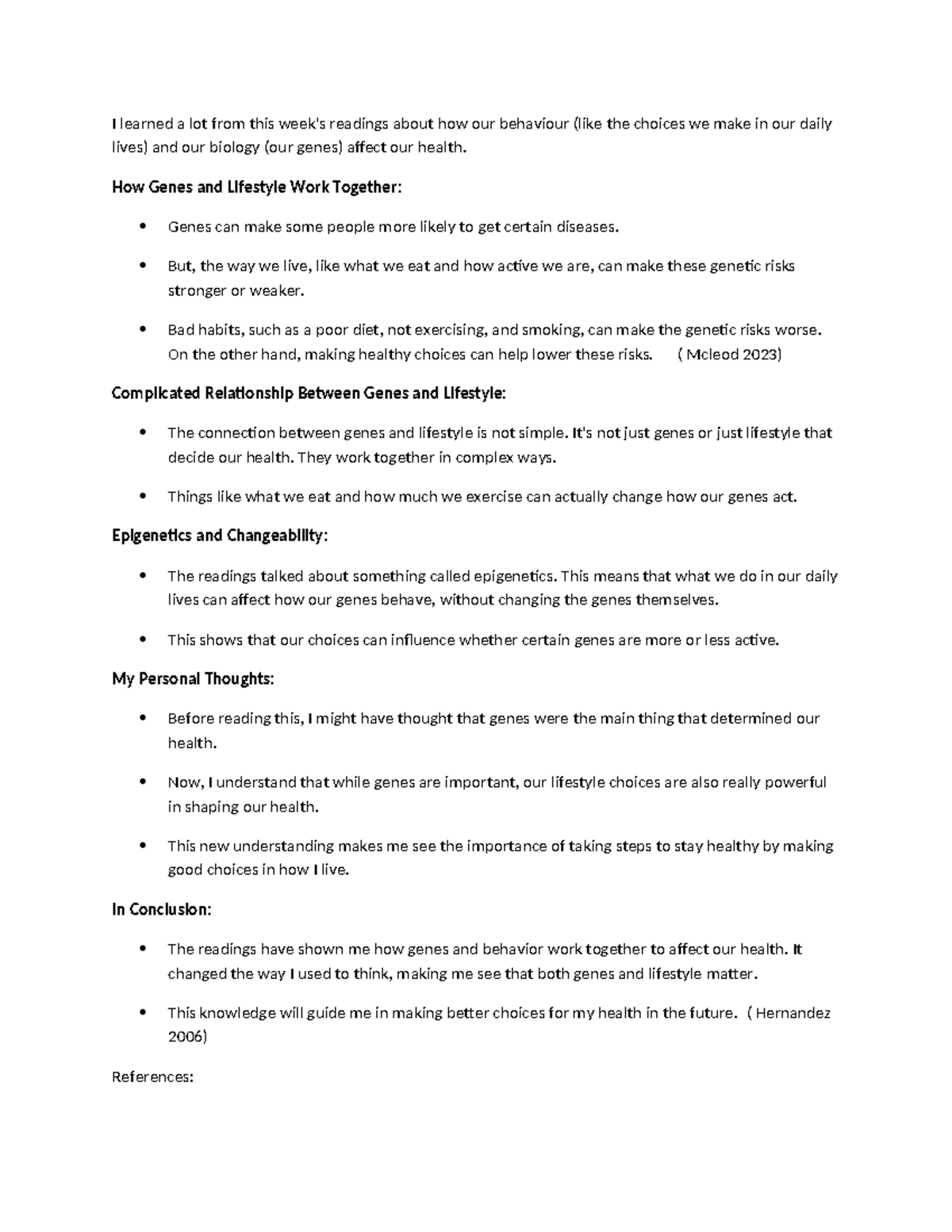 Assignment health sciences unit 6 - I learned a lot from this week's ...