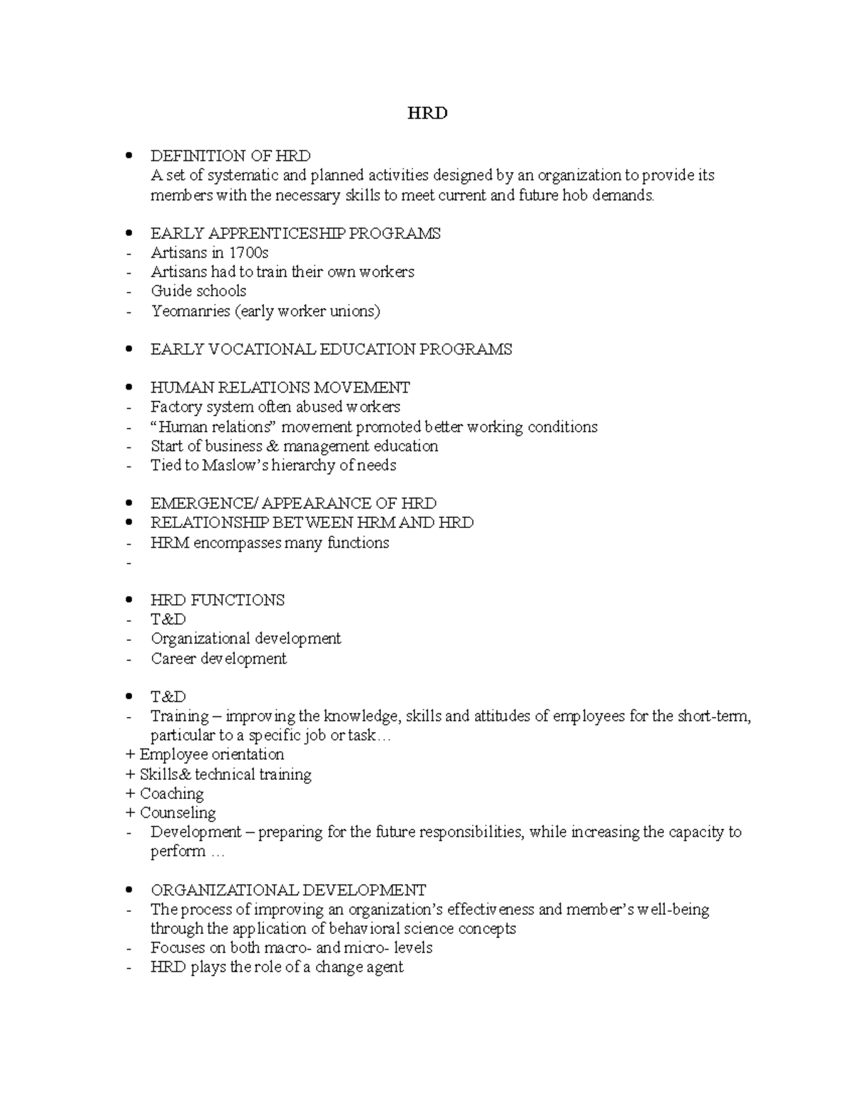 HRD - HRD - HRD DEFINITION OF HRD A set of systematic and planned ...