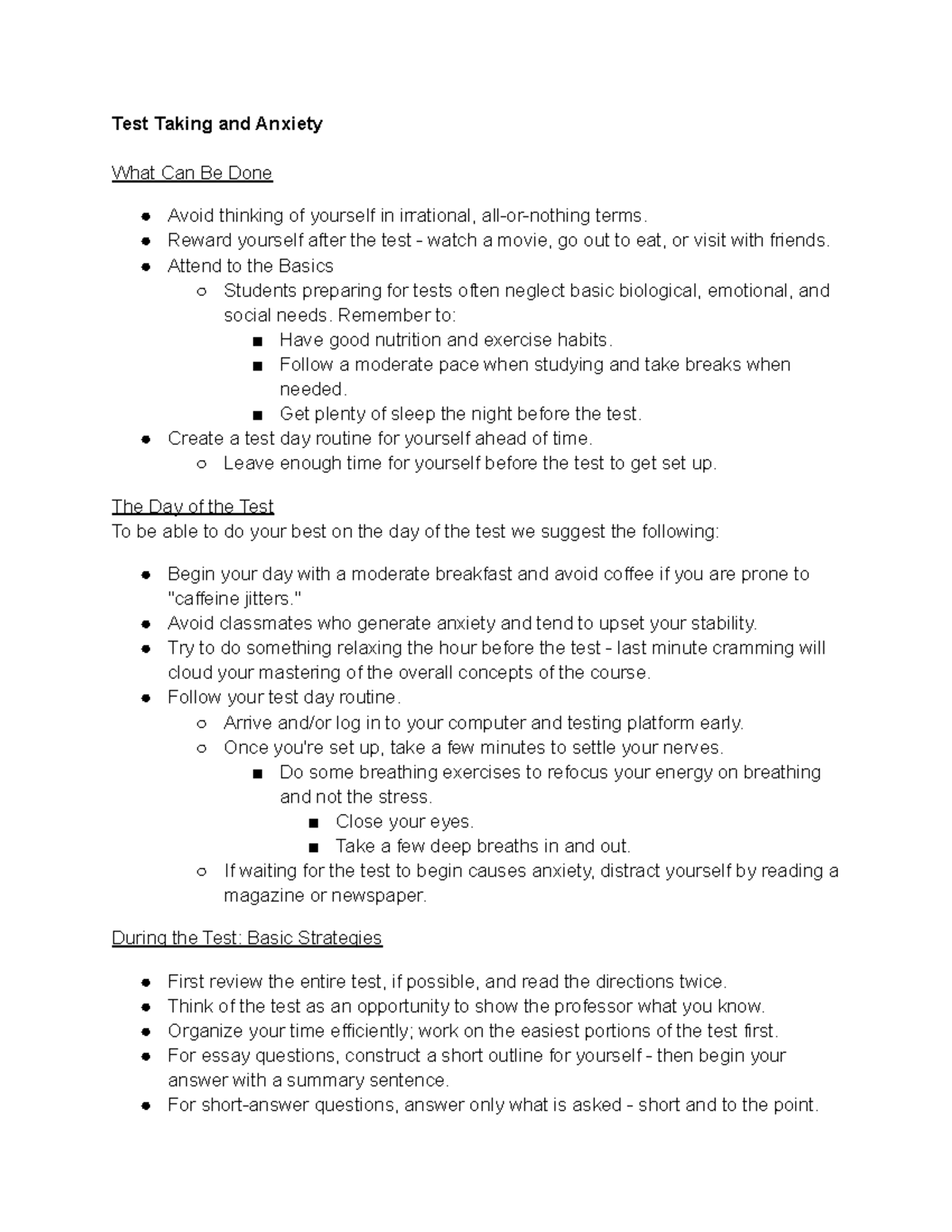 Test Taking and Anxiety - Reward yourself after the test - watch a ...