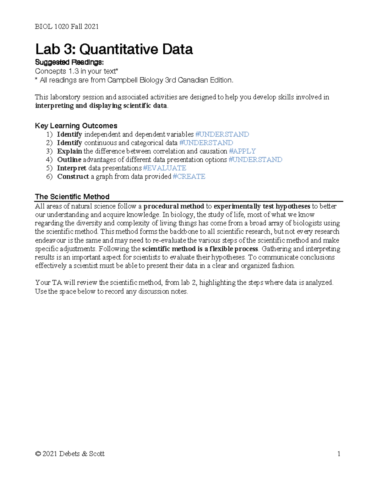 BIOL 1020 Lab 3 Handout - Jake Scott - Lab 3: Quantitative Data ...