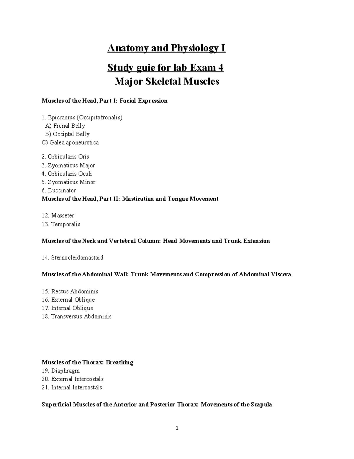 Study guide Lab Exam 4 A&P I - Anatomy and Physiology I Study guie for ...