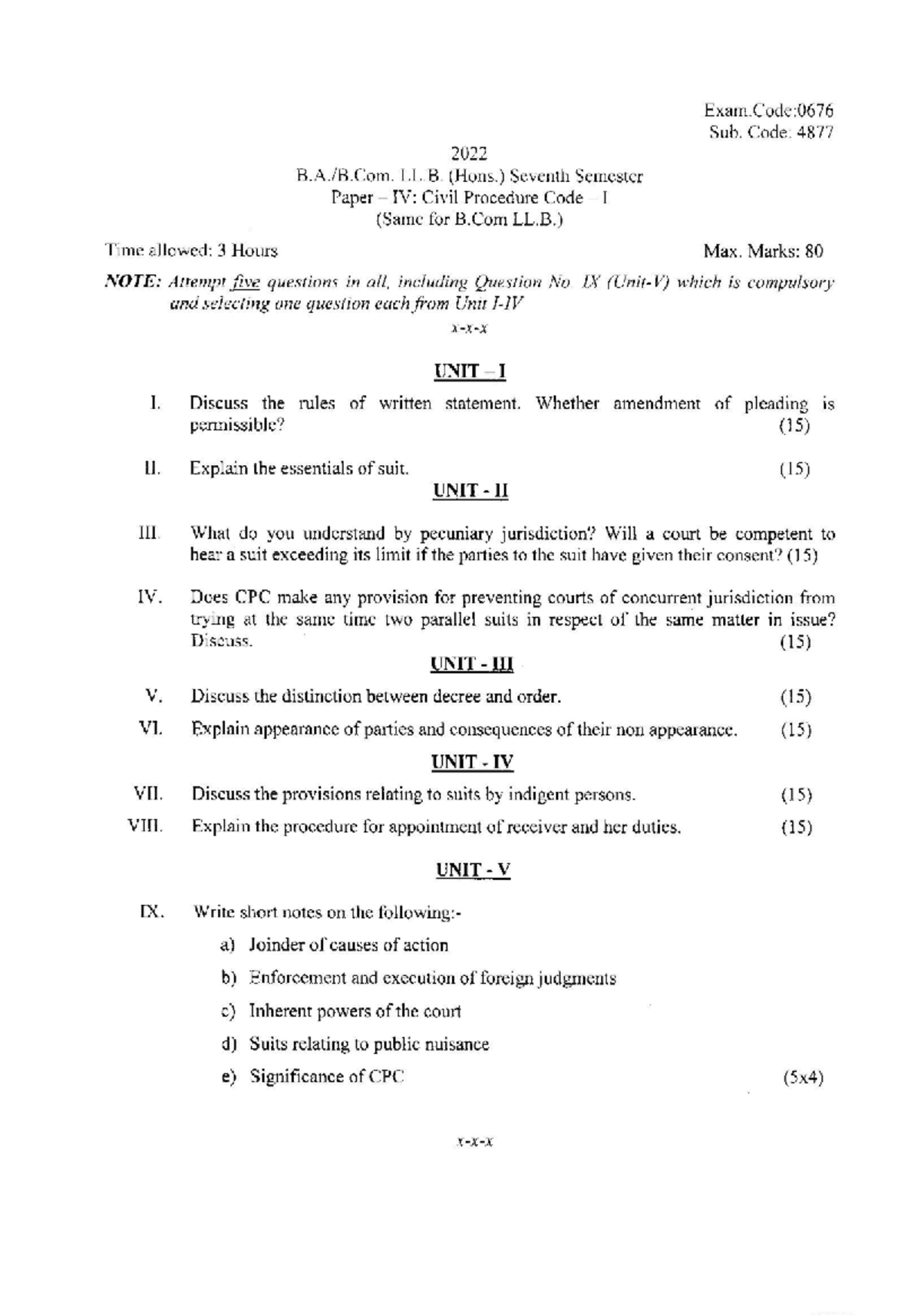 CPC 2 - ques paper - Questioned Documents - Studocu