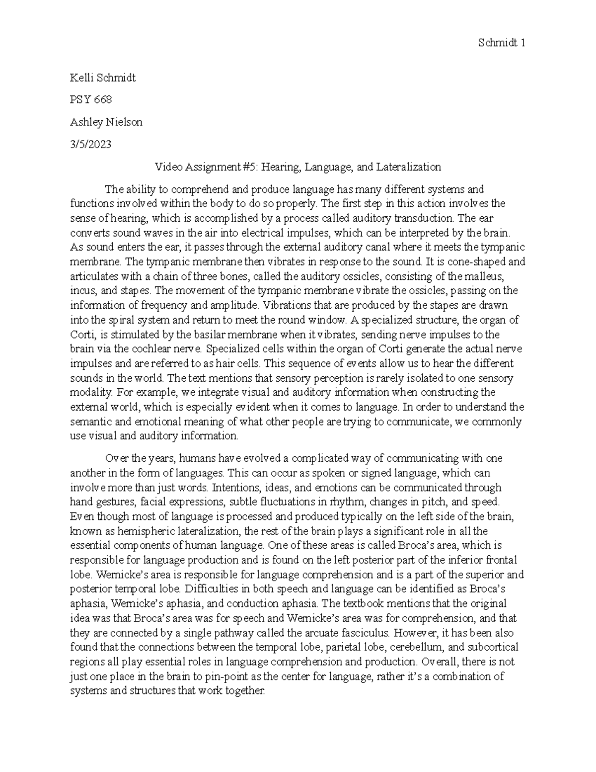 Video Assignment #5 - PSY 668 - Schmidt 1 Kelli Schmidt PSY 668 Ashley ...