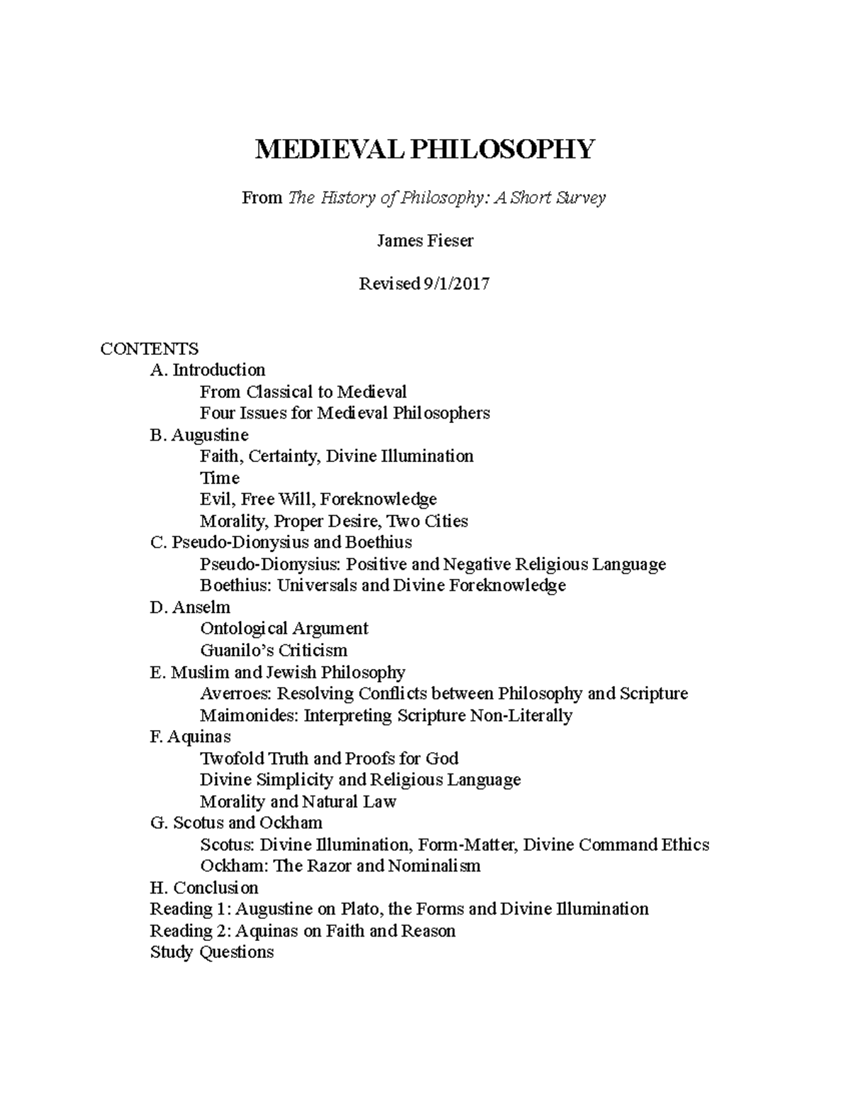 Medieval Philosophy - MEDIEVAL PHILOSOPHY From The History of ...