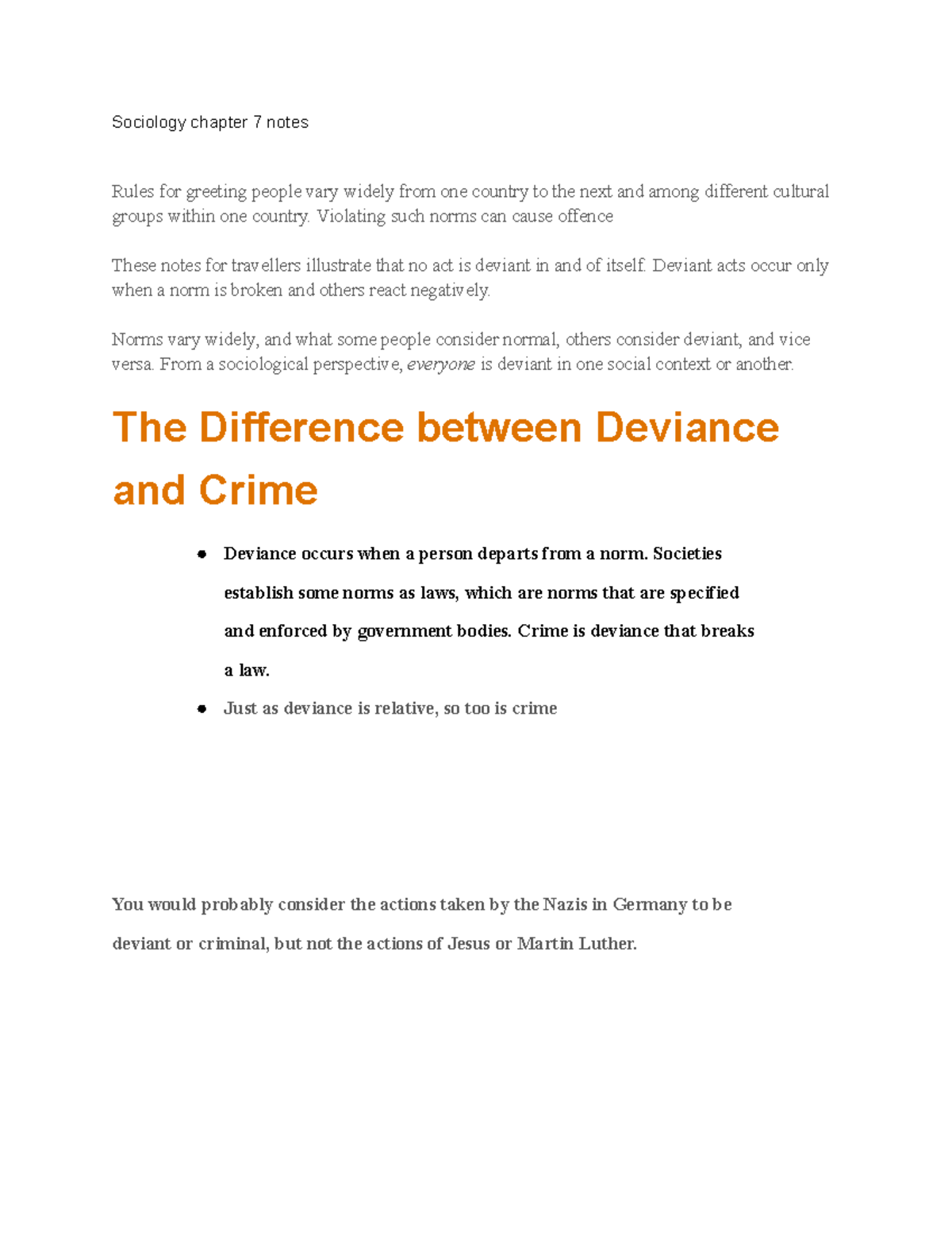 Sociology chapter 7 notes - Sociology chapter 7 notes Rules for ...