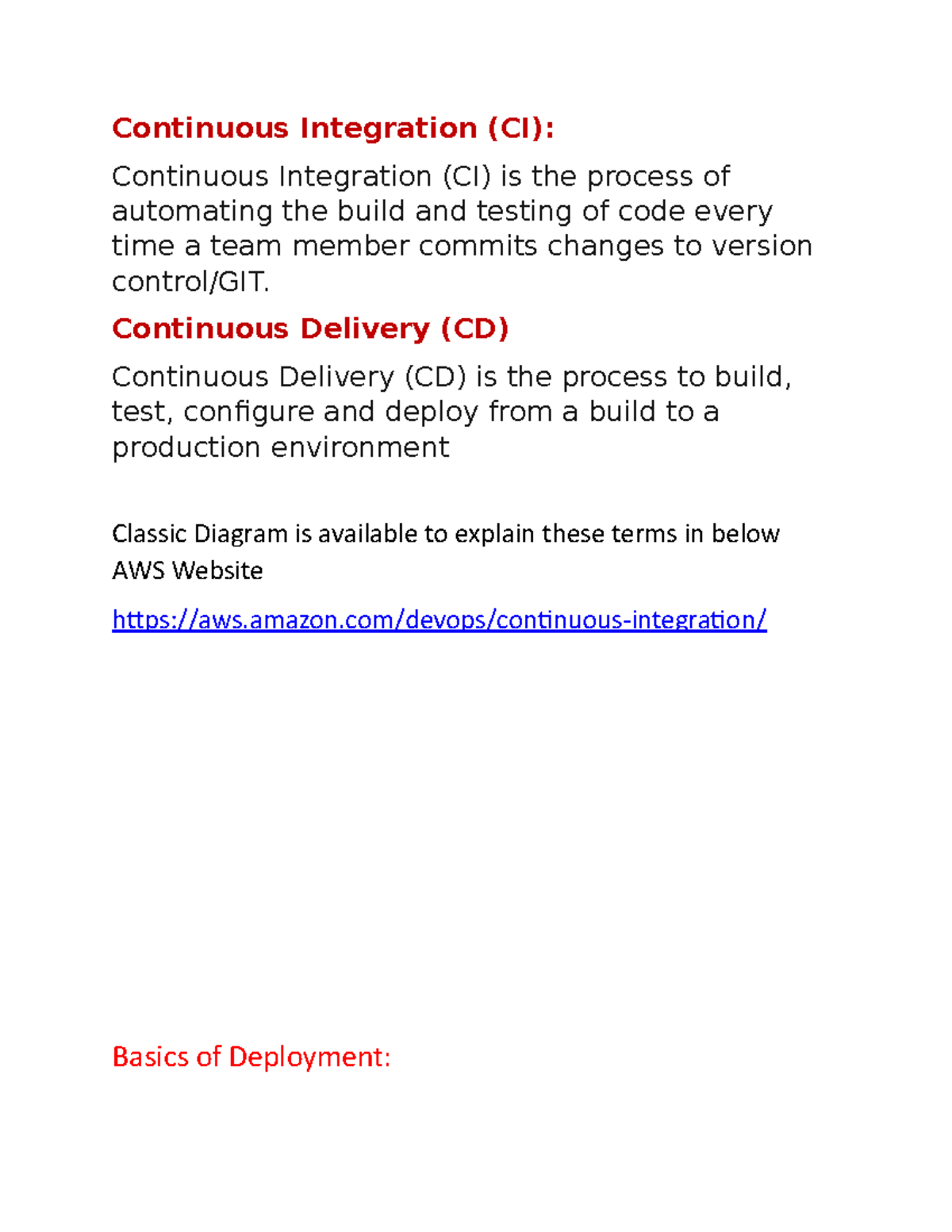 Devops material - Continuous Integration (CI): Continuous Integration ...