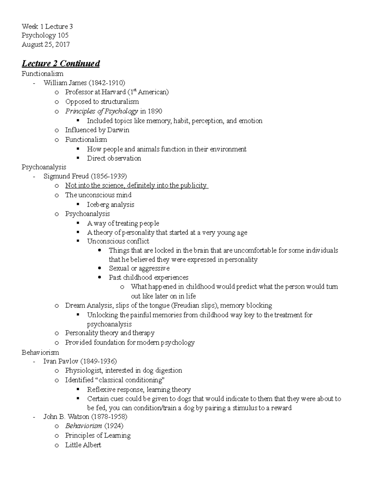 Week 1 Lecture 3 Research and the Scientific Method - Week 1 Lecture 3 Psychology 105 August 25 ...