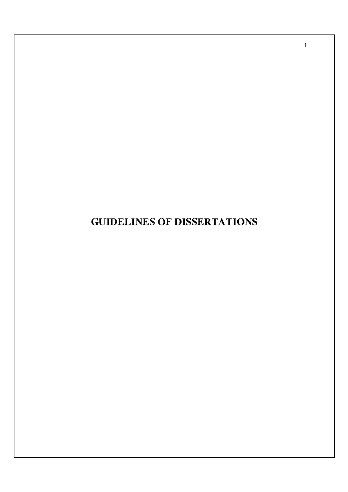 Research dissertation thesis - GUIDELINES OF DISSERTATIONS Title ...