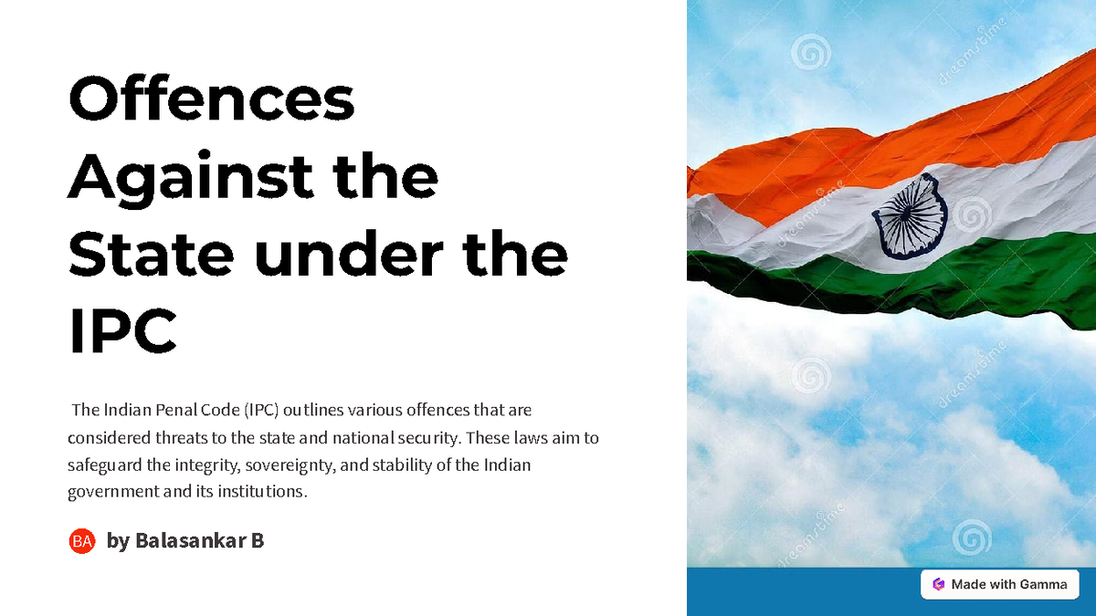 Offences Against the State under the IPC - Offences Against the State ...