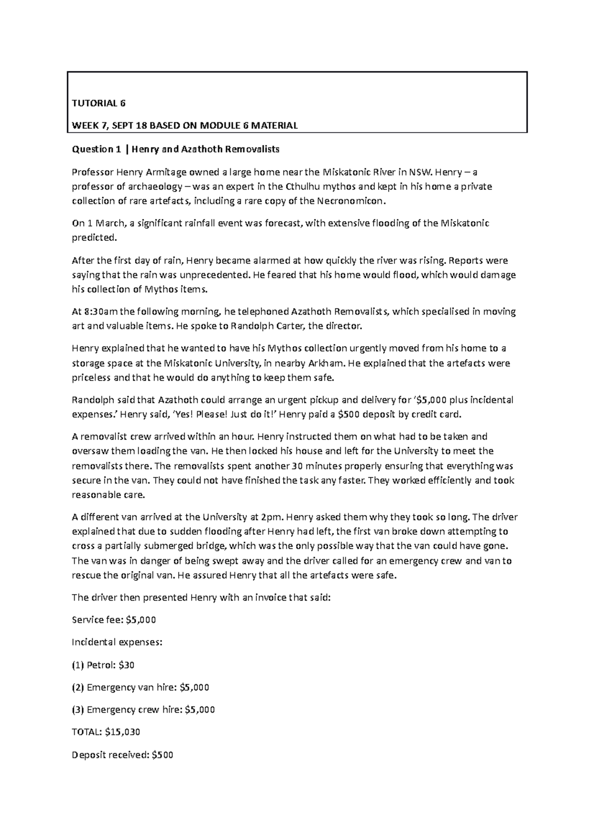 Tutorial 6 -1 - Practical example - TUTORIAL 6 WEEK 7, SEPT 18 BASED ON ...