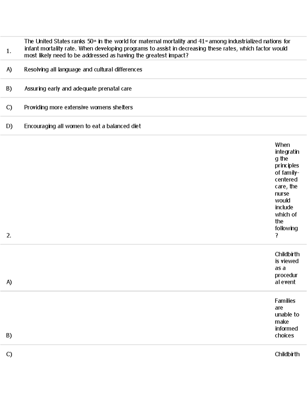 Chapter 1 testbank - 1. The United States ranks 50th in the world for ...