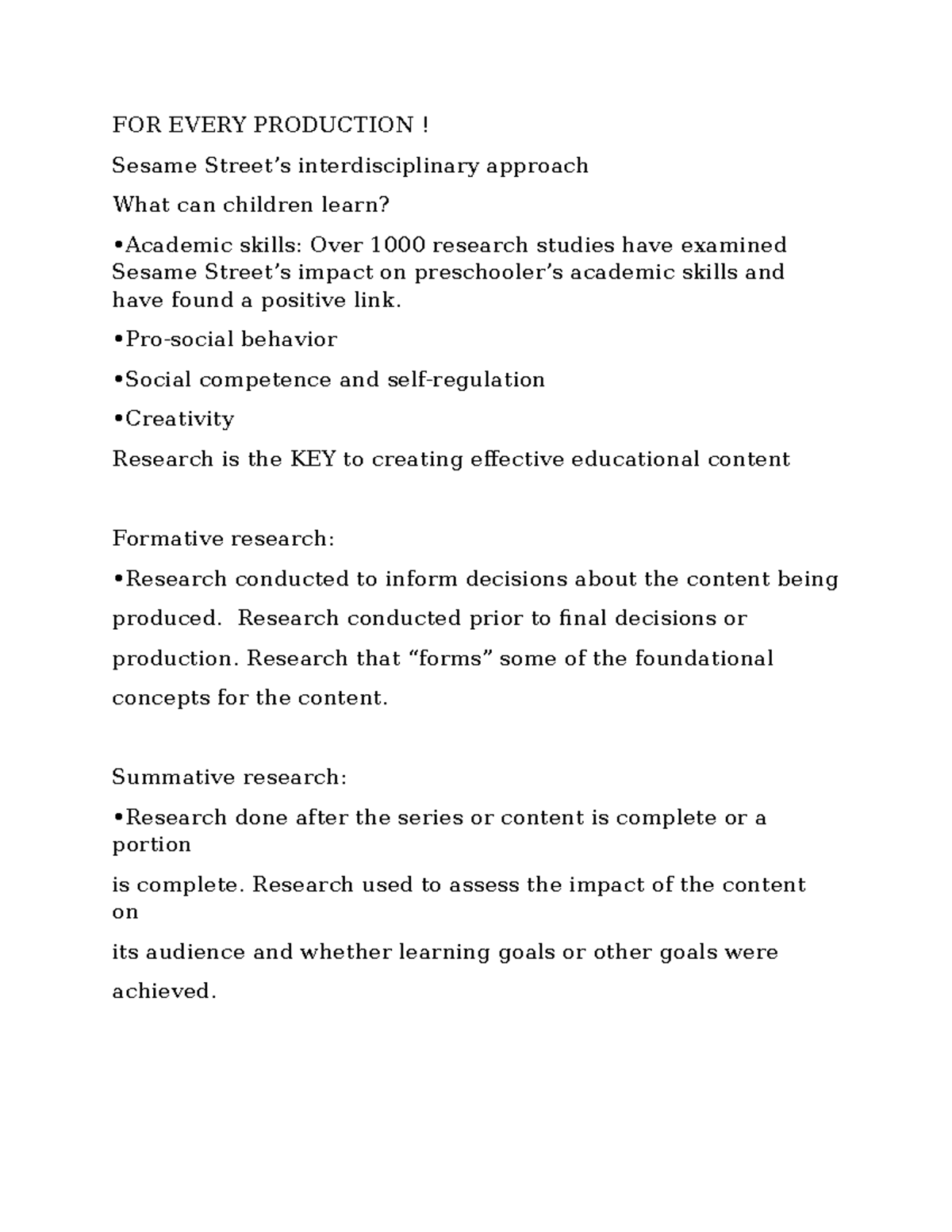 Media and children week 7 part 2 - FOR EVERY PRODUCTION! Sesame Street ...