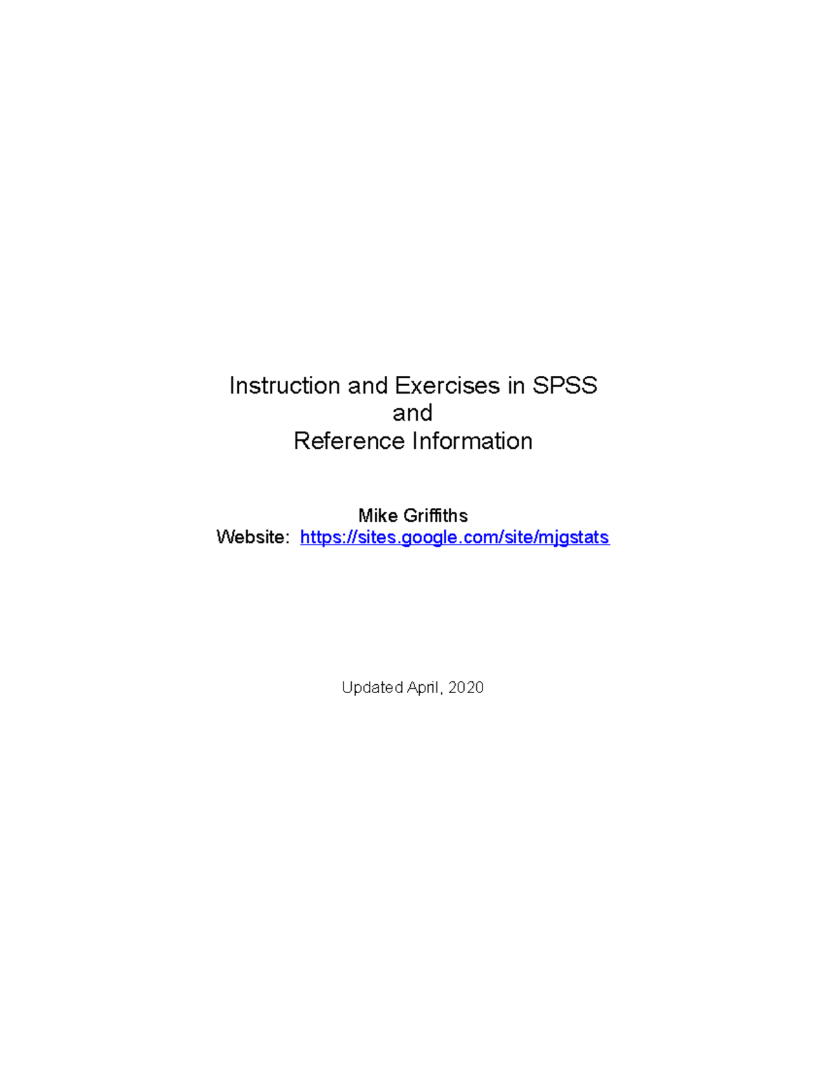 SPSS Exercises and Reference Information - Studocu
