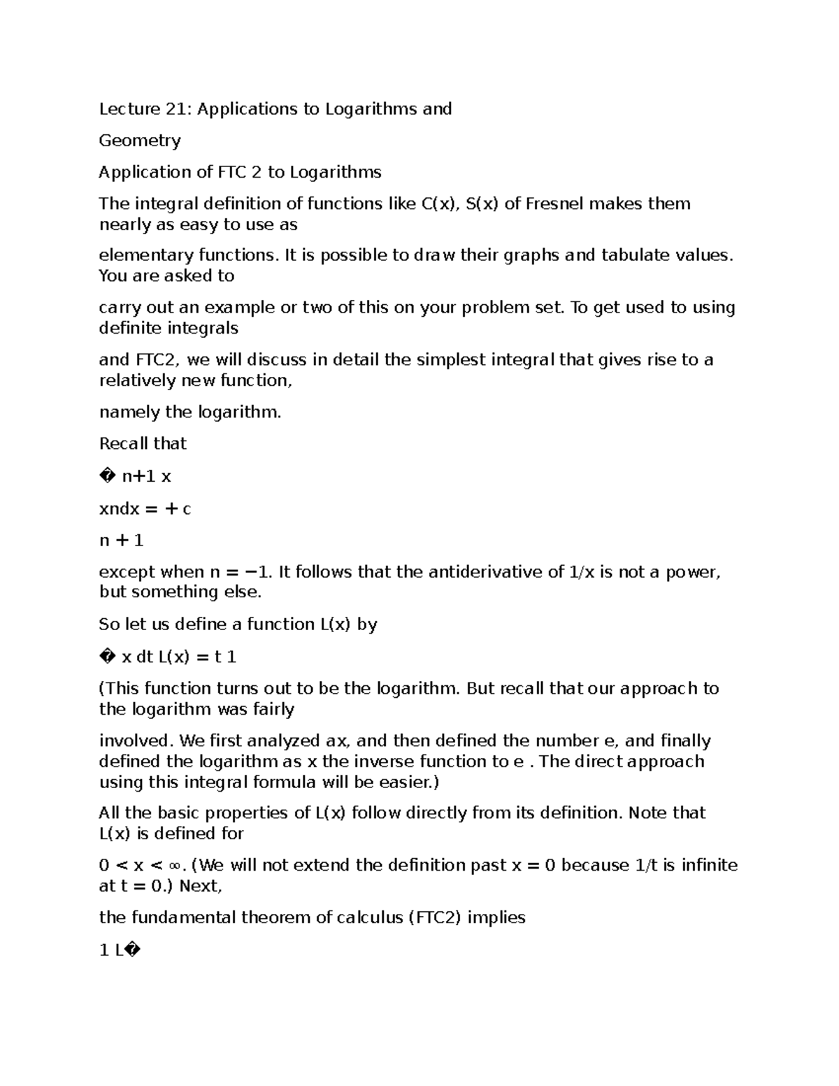 Lecture's 21, 22, 23 - In depth notes - Lecture 21: Applications to ...