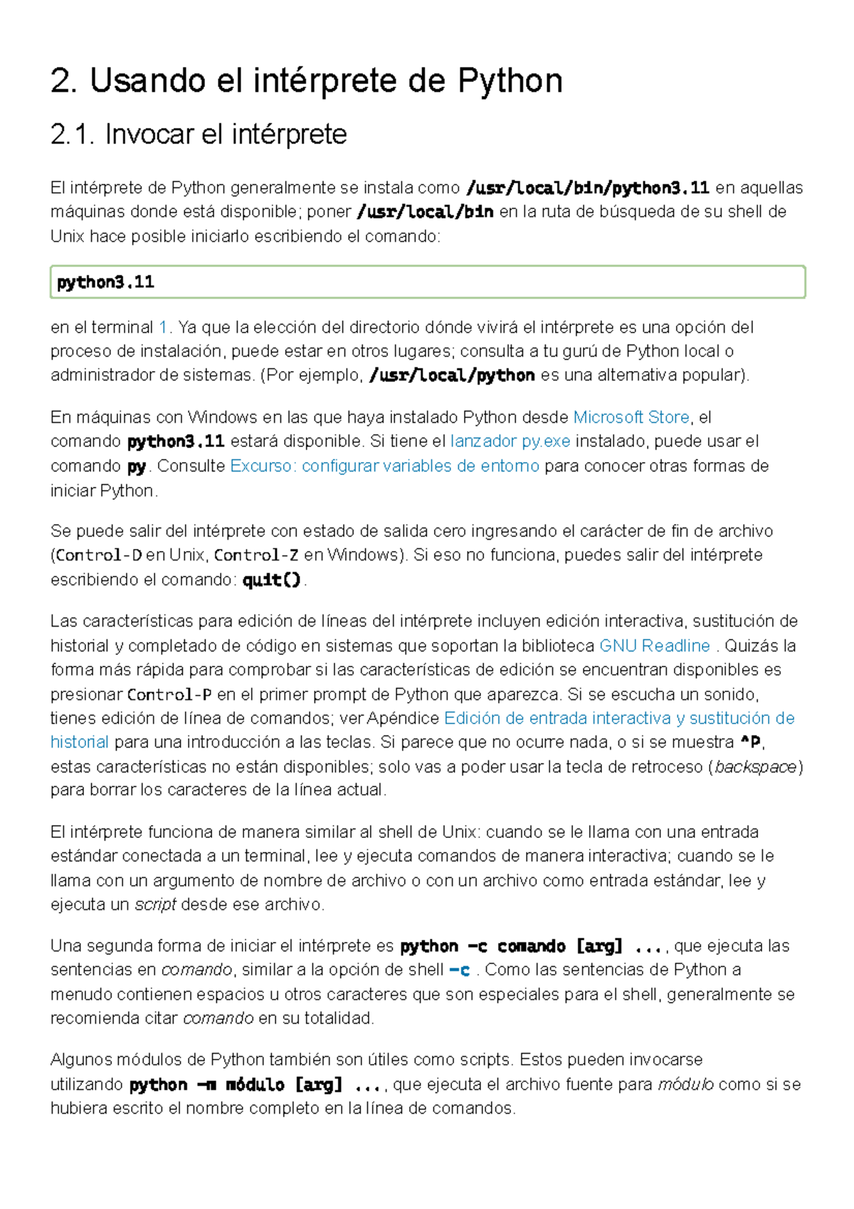 2 . Usando el intérprete de Python — documentación de Python - 3 - 2. Usando el intérprete de ...