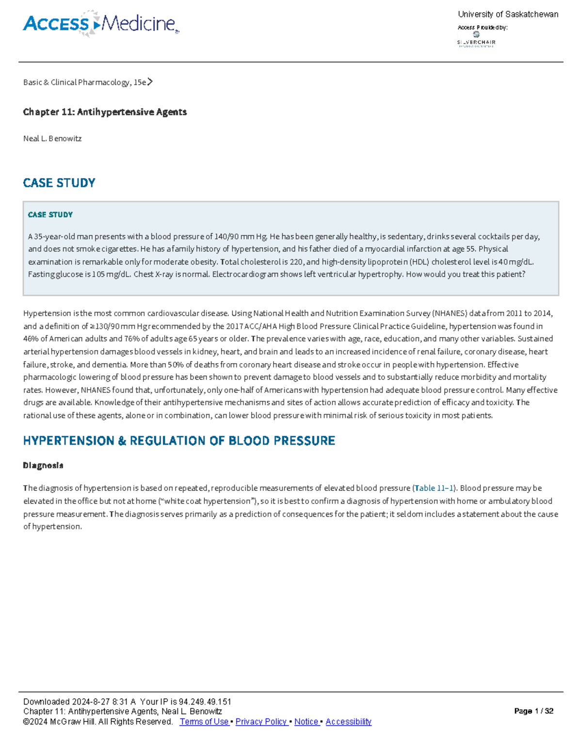 Chapter 11 Antihypertensive Agents - Reproduced with permission from ...