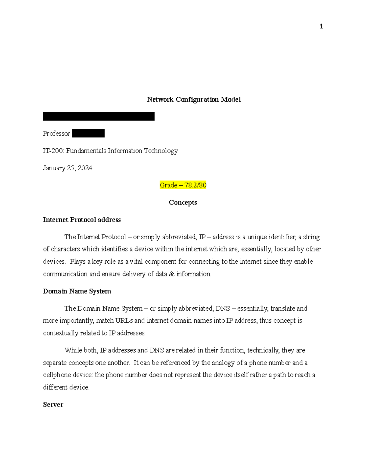 3 2 Assignment Network Configuration Model Network Configuration