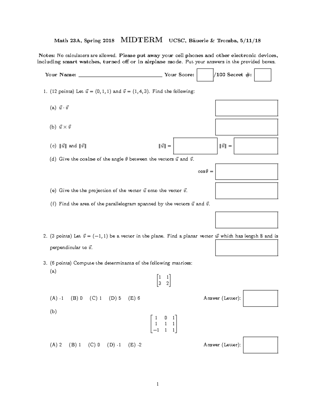 M23AMTSpr 18v2 - spring final - Math 23A, Spring 2018 MIDTERM UCSC ...