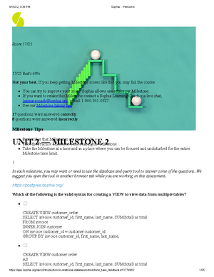 Final Milestone Upload - MILESTONE Score 20/ 20/25 that's 80% 20 ...