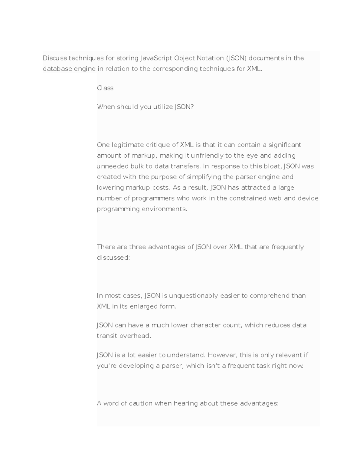DQ 3-2-11 - DQ 3-2-11 - Discuss techniques for storing JavaScript ...