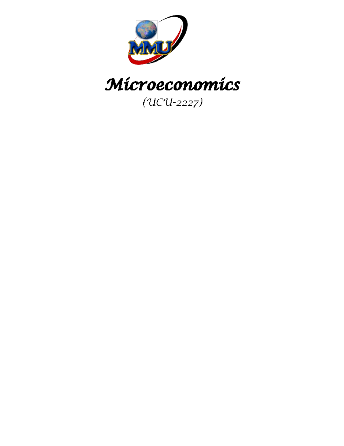 Microeconomics Econ 101 My Notes Microeconomics Ucu 2227