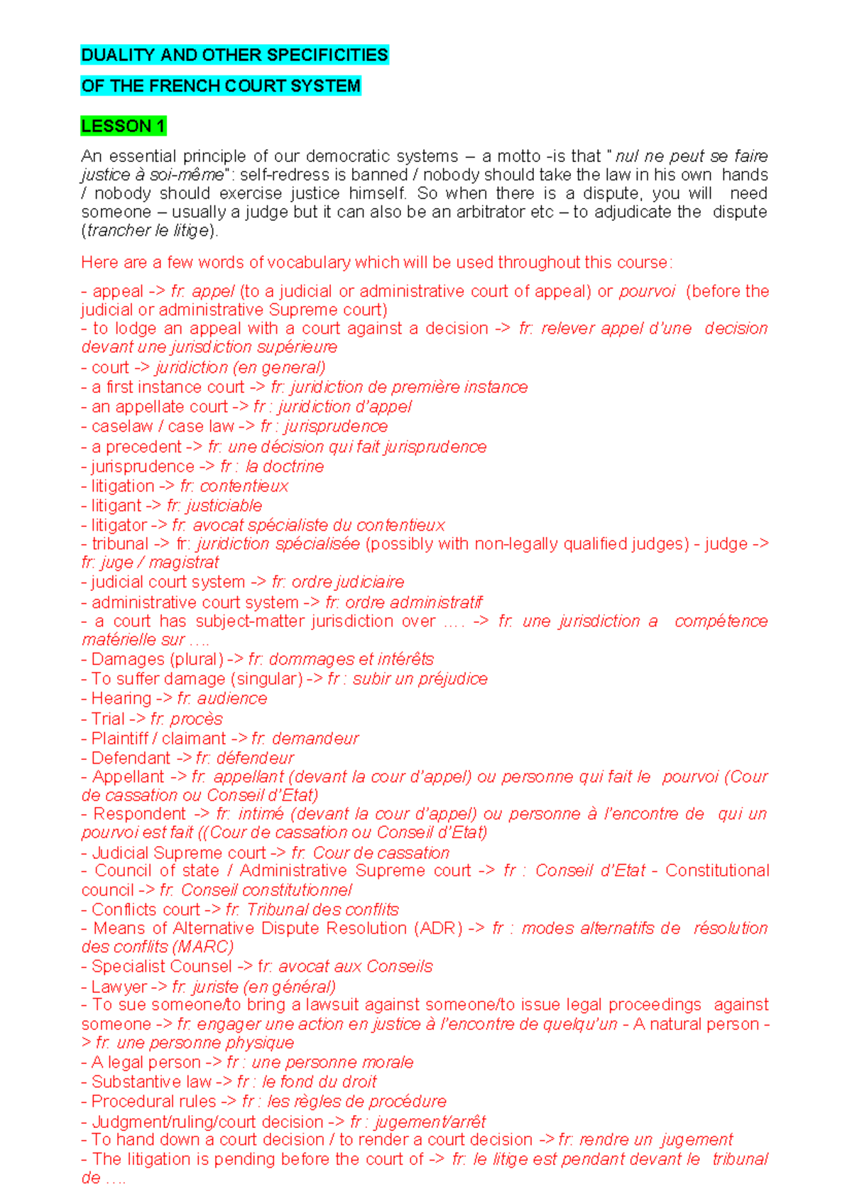 Dualities complet - cour - DUALITY AND OTHER SPECIFICITIES OF THE ...