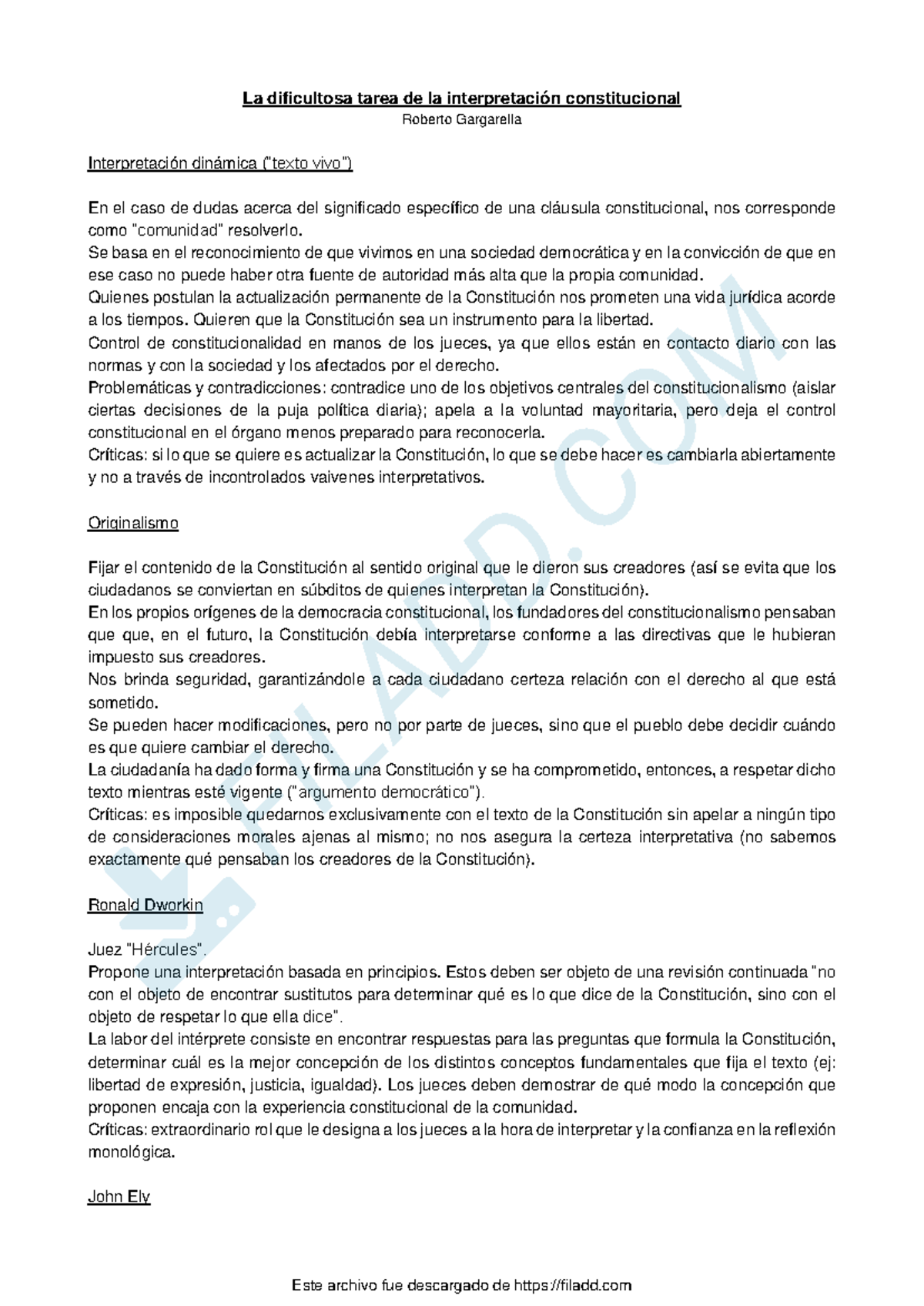 La Dificultosa Tarea De La Interpretacion Constitucional Gargarella