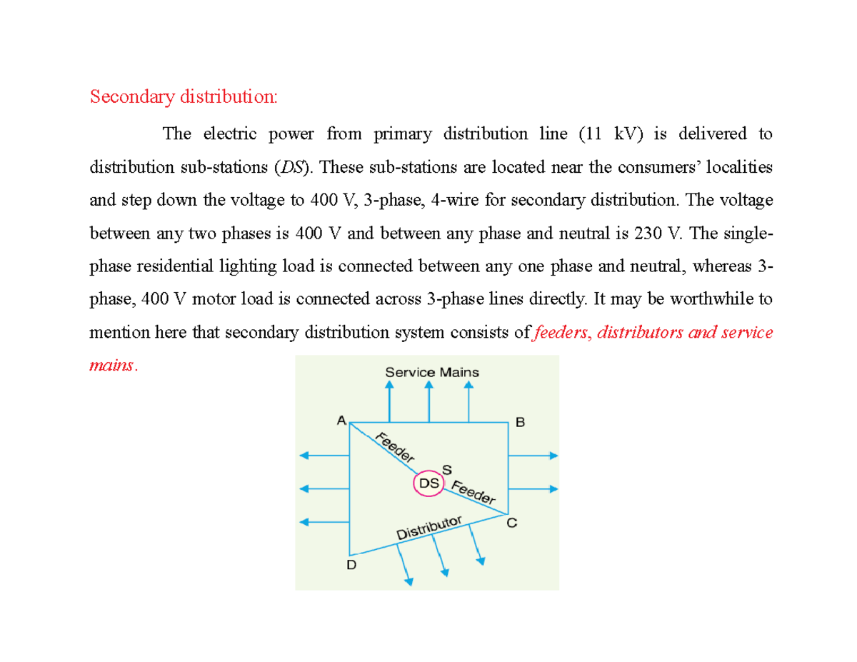 Secondary distribution - Secondary distribution: The electric power ...