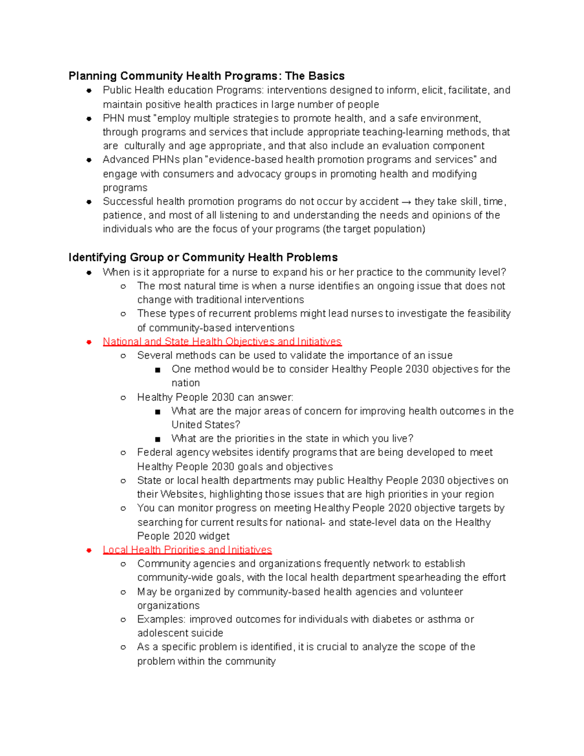 Planning, Implementing, and Evaluating - Planning Community Health ...