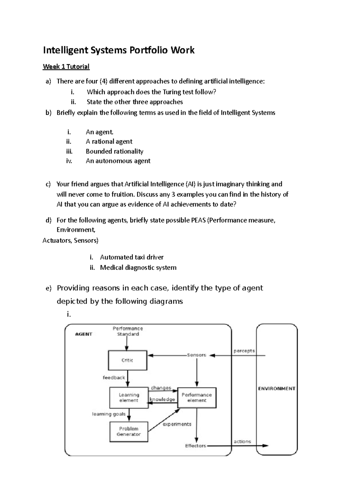 Intelligent systems Labs Week 1 - Intelligent Systems Portfolio Work ...