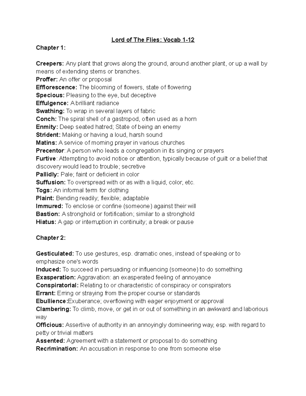 The Lord Of The Flies Creepers Definition at Kimberly Clifton blog